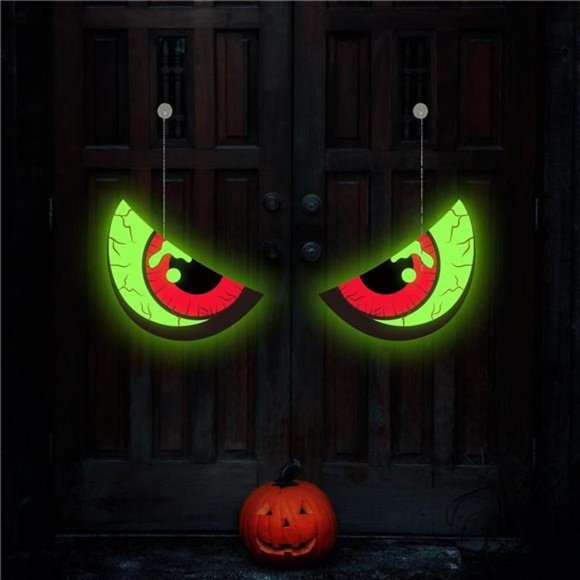 Holiday | Halloween Spooky Glowing Eyes Decoration Indoor Outdoor Glow ...